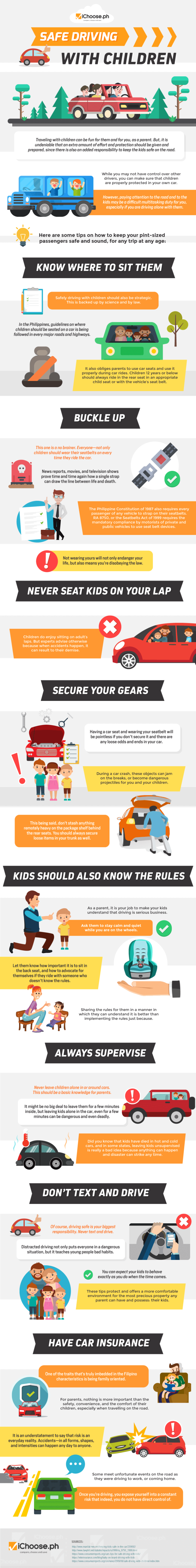 Safe Driving with Children | Infographics Race