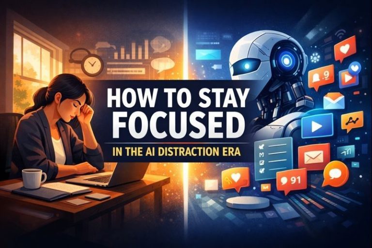 Stay-Focused-in-the-AI-Distraction-Era | Infographics Race